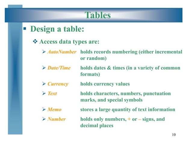 MS-Access Tables Forms Queries Reports.ppt