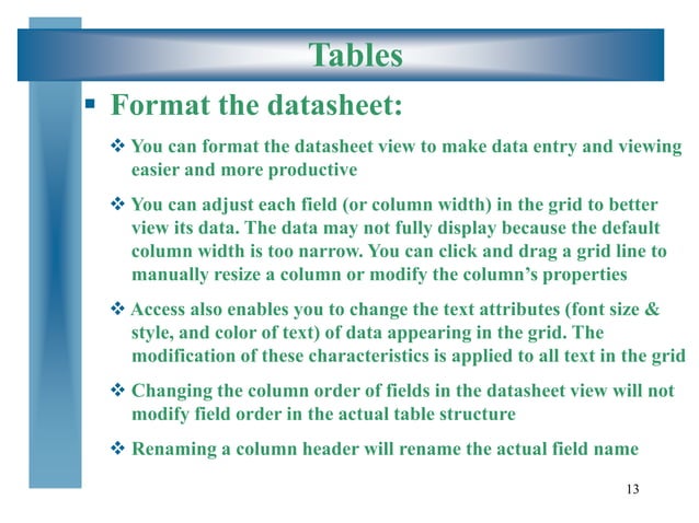 MS-Access Tables Forms Queries Reports.ppt