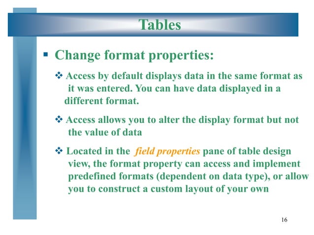 MS-Access Tables Forms Queries Reports.ppt