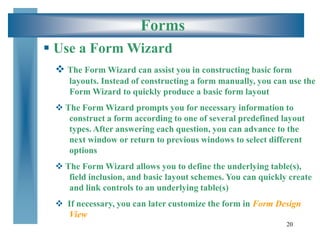 MS-Access Tables Forms Queries Reports.ppt