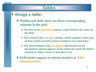 MS-Access Tables Forms Queries Reports.ppt