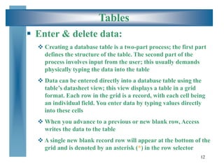 MS-Access Tables Forms Queries Reports.ppt | Databases | Computer Software and Applications