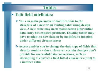 MS-Access Tables Forms Queries Reports.ppt