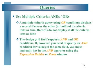 MS-Access Tables Forms Queries Reports.ppt