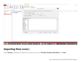 Intro to Microsoft Access | PDF