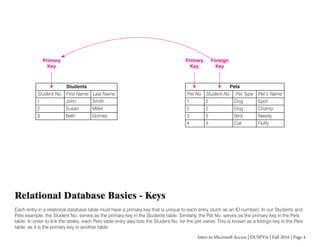 Intro to Microsoft Access | PDF