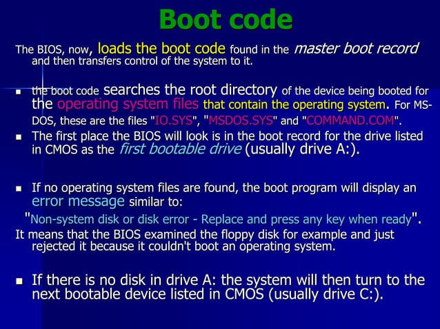 Ms dos boot process | PDF | Operating Systems | Computer Software and ...