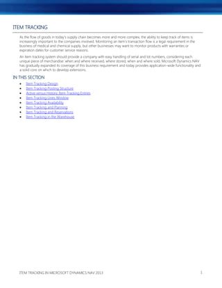 Item Tracking in Microsoft Dynamics NAV 2013 | PDF | Databases ...