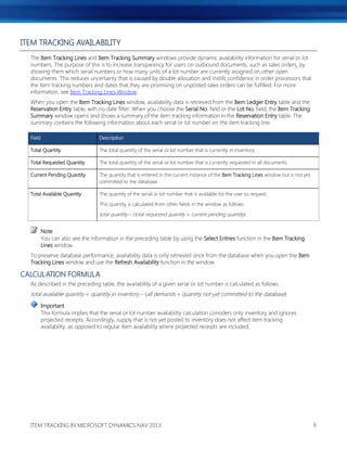 Item Tracking in Microsoft Dynamics NAV 2013 | PDF