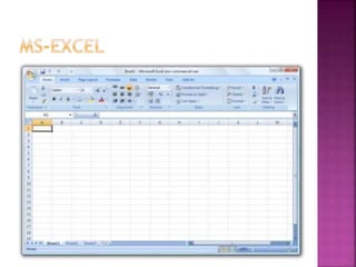Ms excel | PPTX | Computing | Technology & Computing