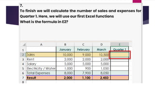 MS-EXCEL-EXERCISE IN Information and Communication Tech | PPT