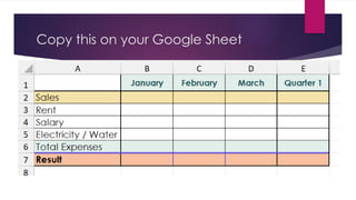 MS-EXCEL-EXERCISE IN Information and Communication Tech | PPT