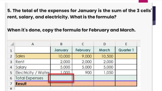MS-EXCEL-EXERCISE IN Information and Communication Tech | PPT