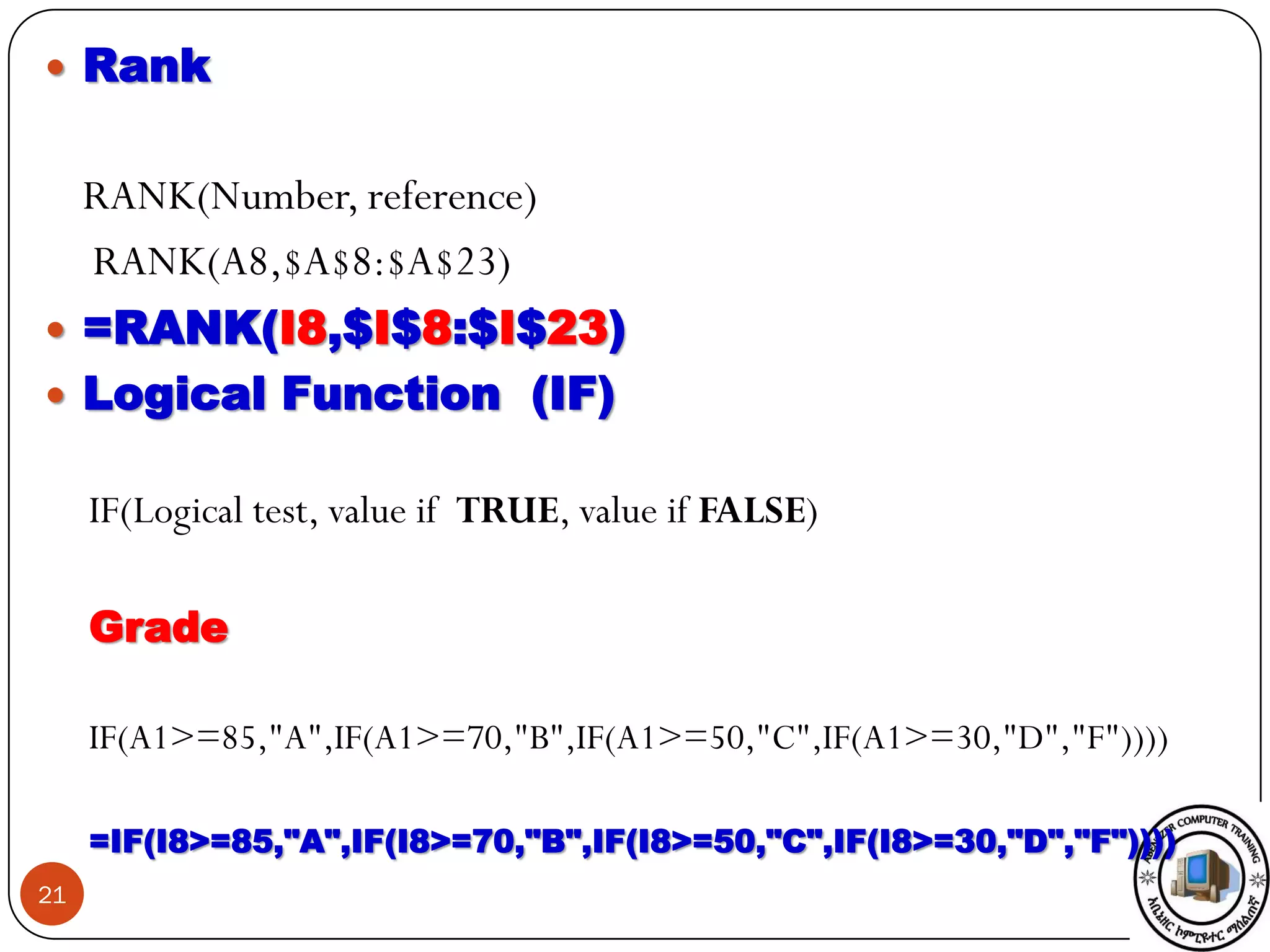 Ms excel 2007 pptx | PDF