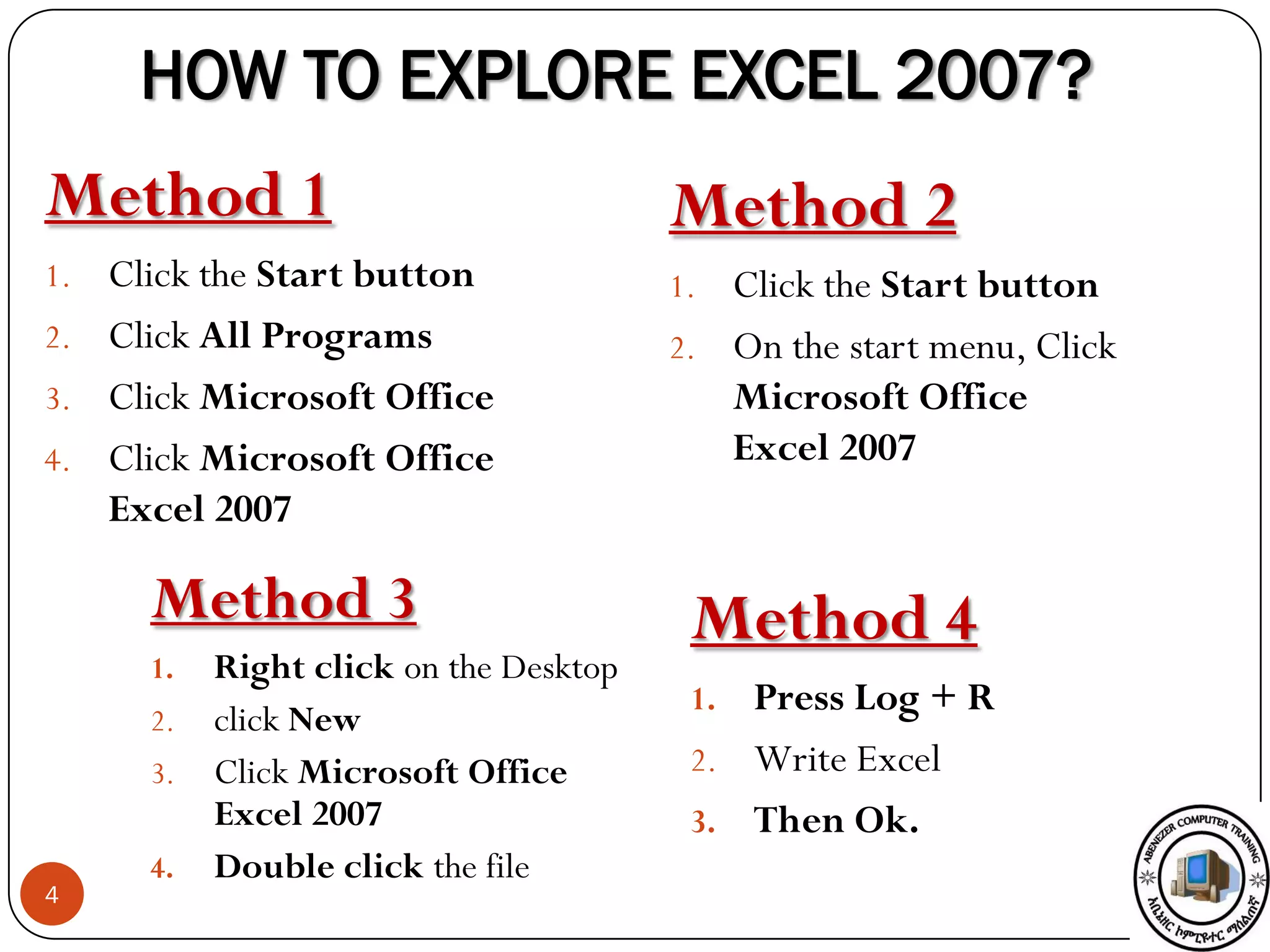 Ms excel 2007 pptx | PDF
