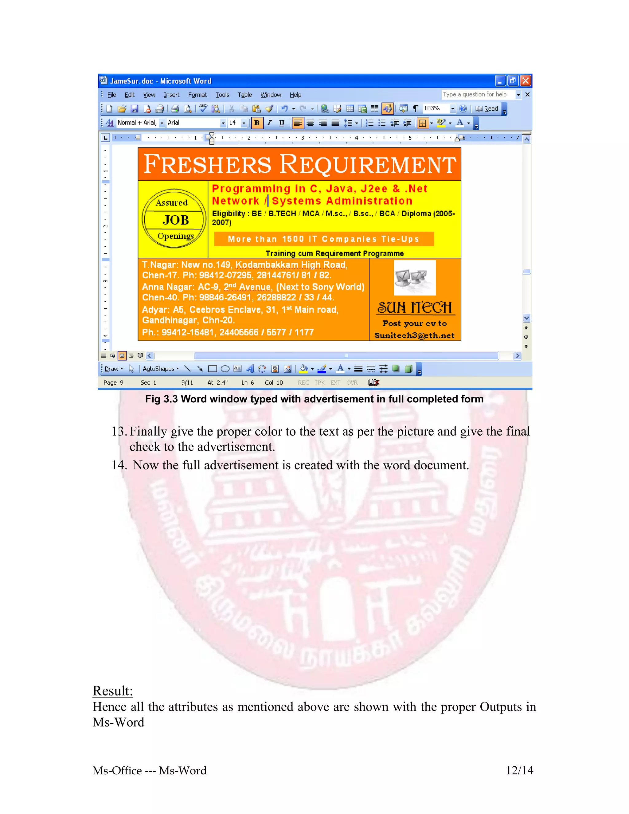 Ms office practical | PDF