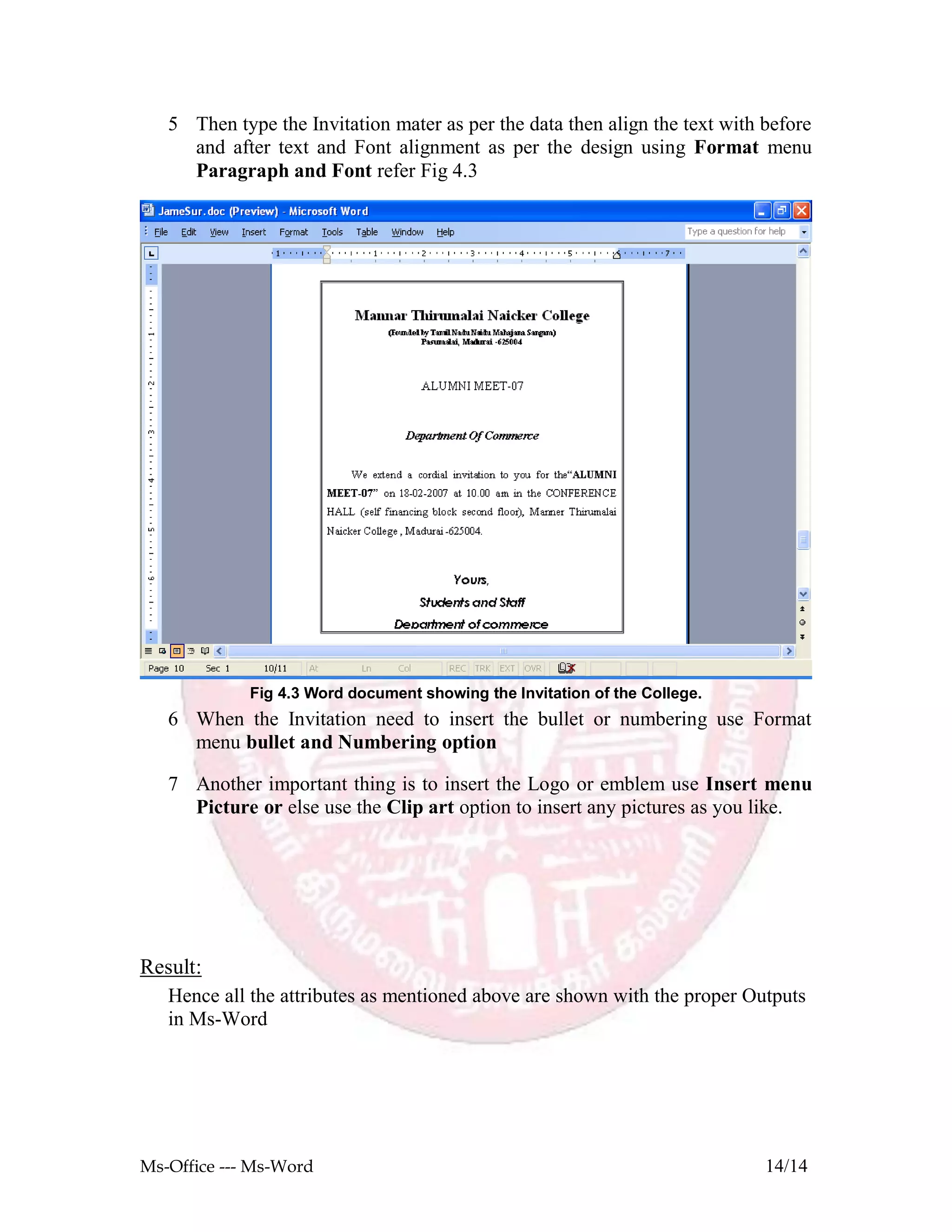 Ms office practical | PDF