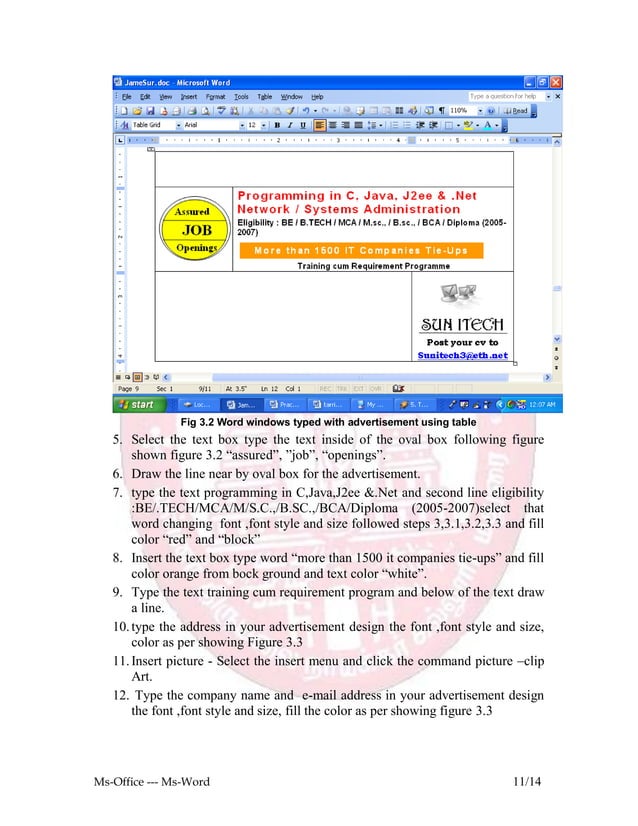 Ms office practical | PDF