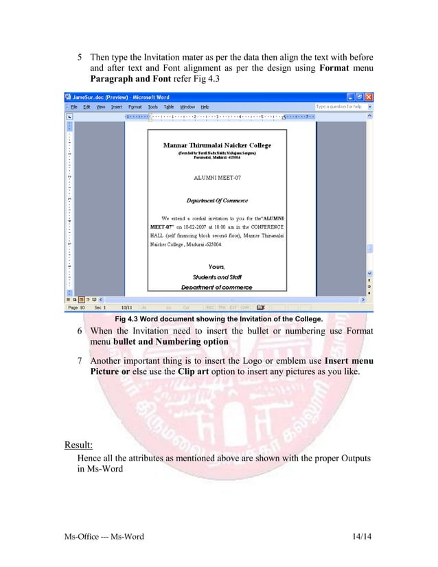 Ms office practical | PDF