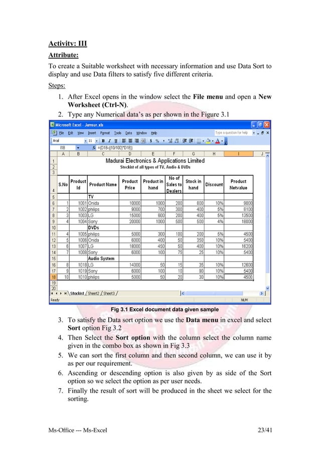 Ms office practical | PDF
