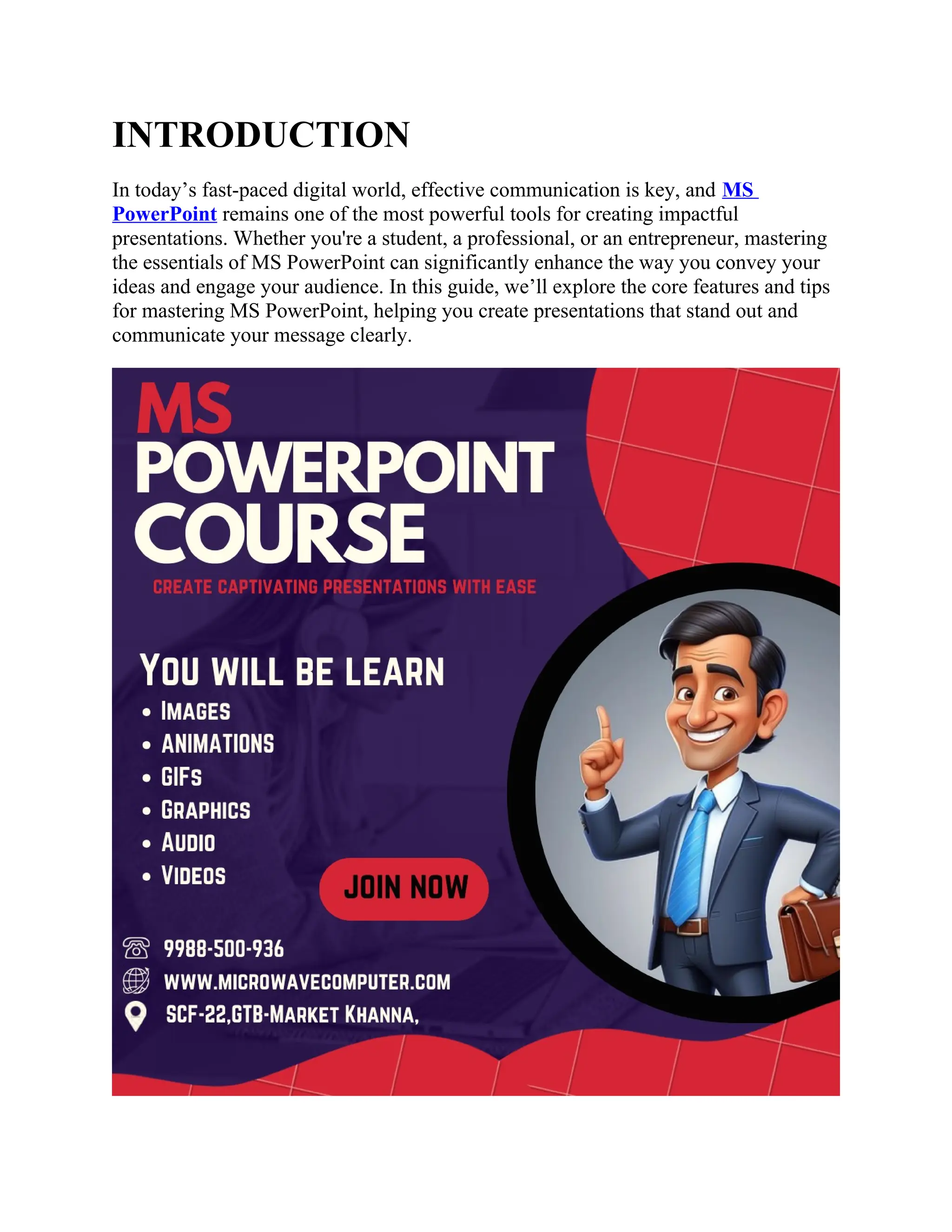 Basic Computer Course Under MS-Powerpoint Course | PDF
