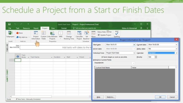 Ms project 2016 overview | PPTX | Technology & Computing