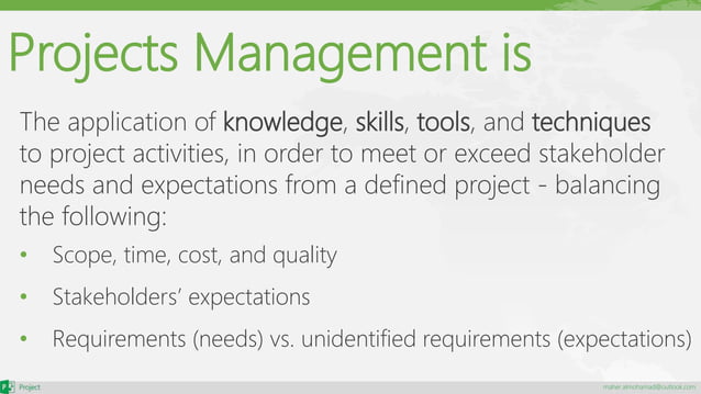 Ms project 2016 overview | PPTX | Technology & Computing