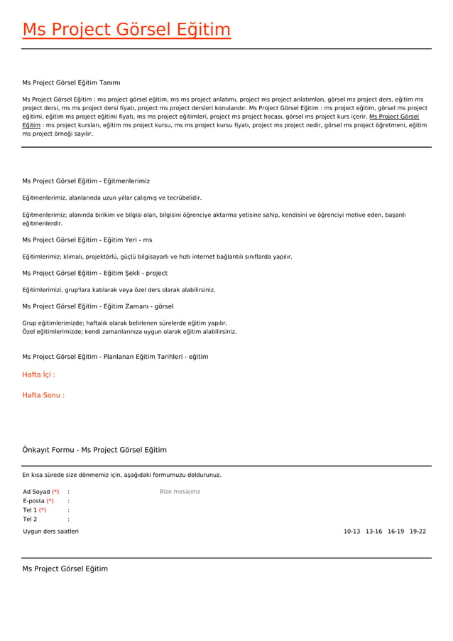Ms project-gorsel-egitim | PDF