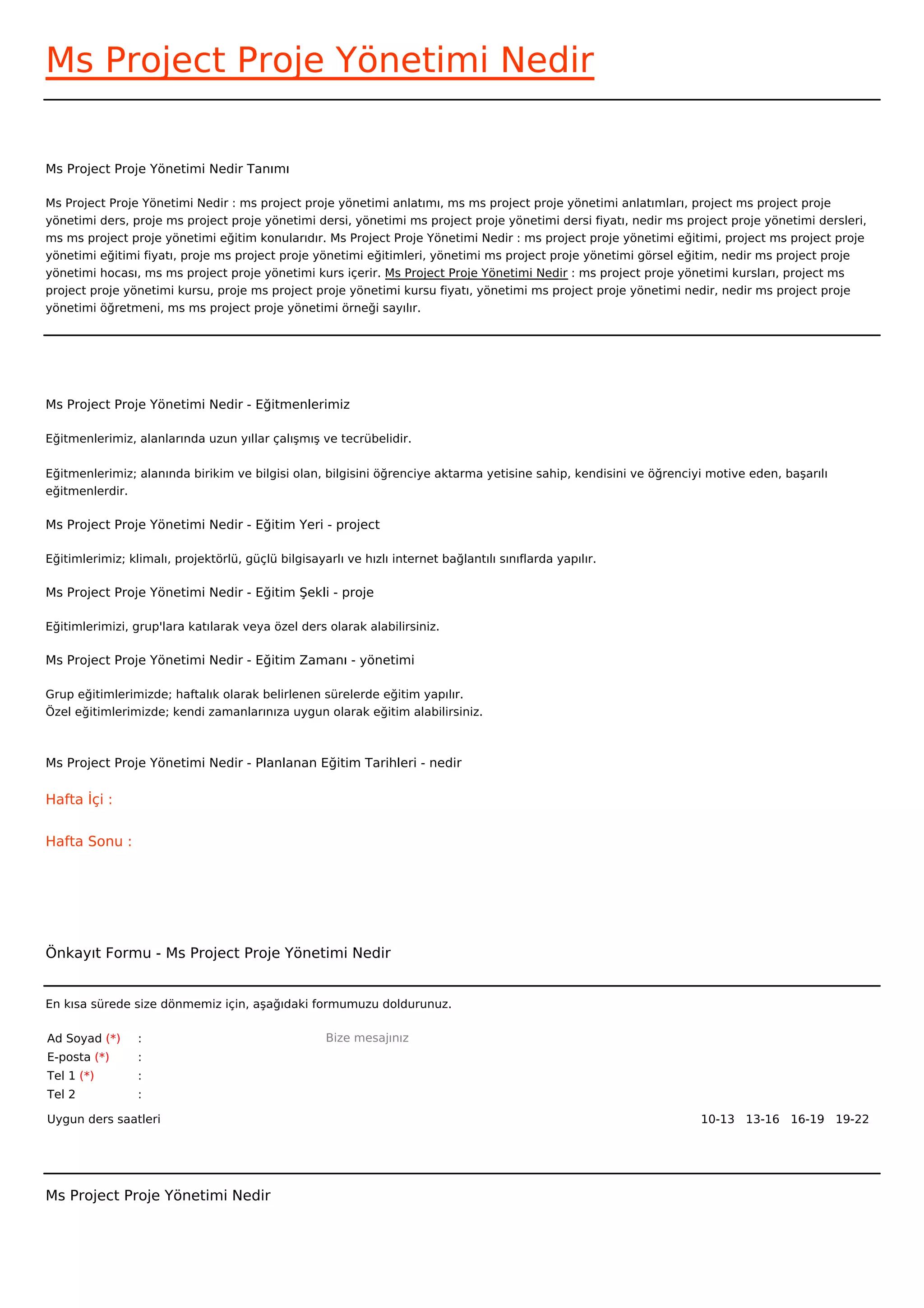 Ms project-proje-yonetimi-nedir | PDF