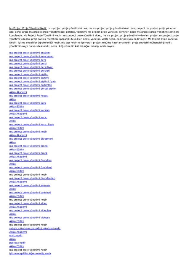 Ms project-proje-yonetimi-nedir | PDF