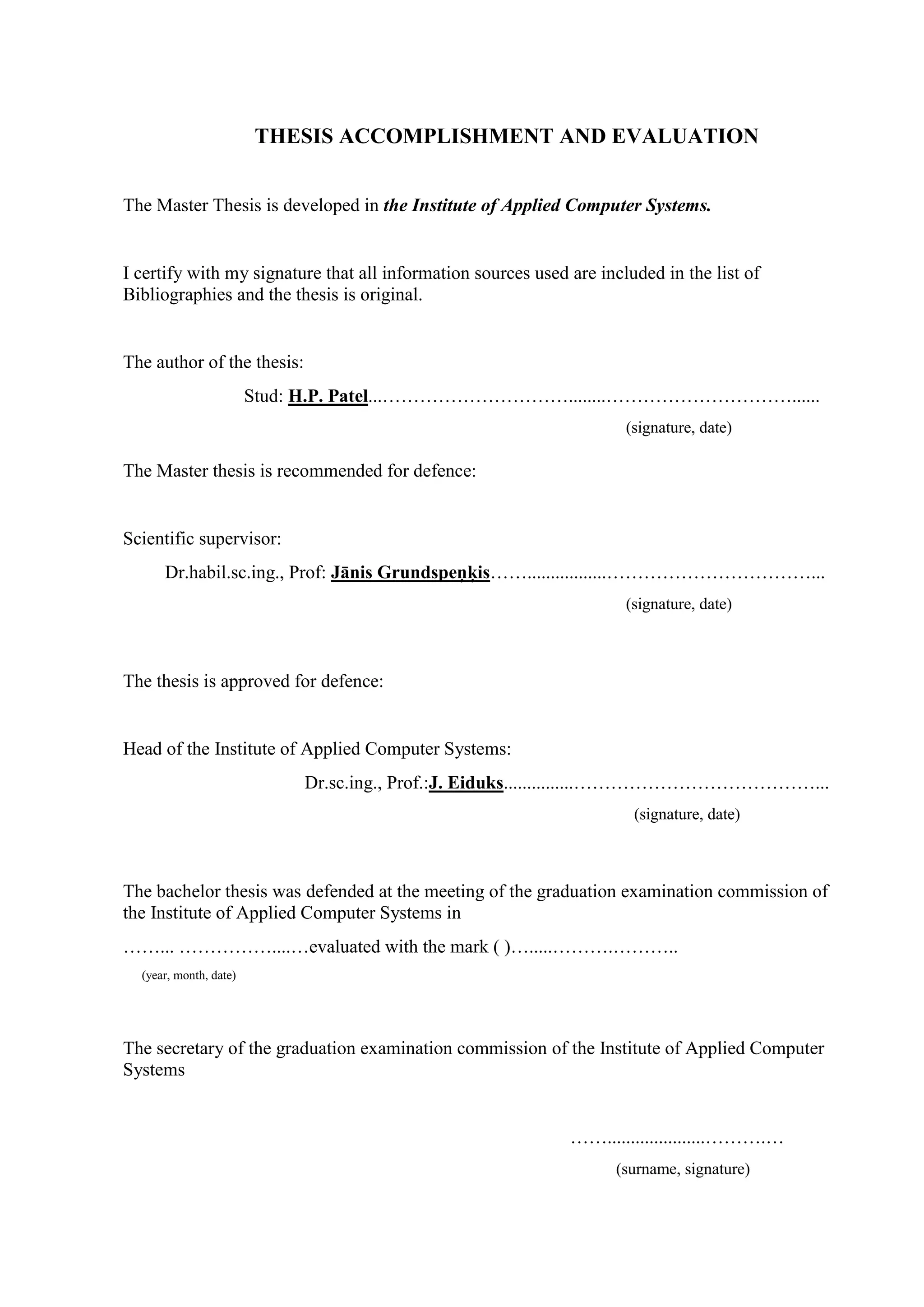 MS thesis - sample | PDF