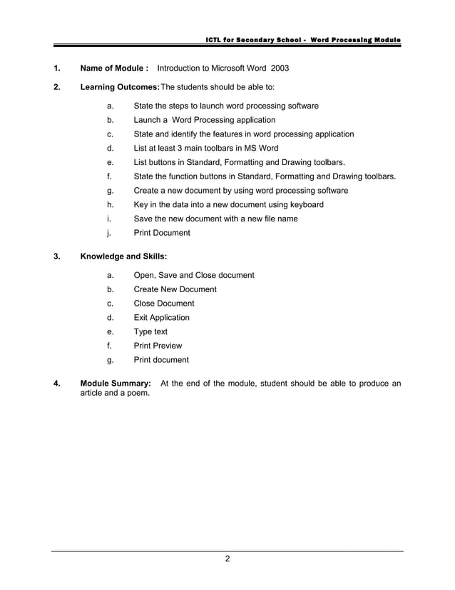 MICROSOFT WORD (ICTL) | PDF