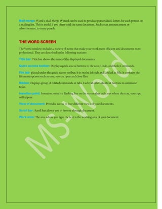 Ms word | PDF