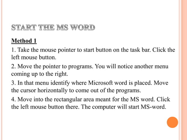 Office automation presentation for MS word | PPT