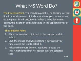 Ms word notes for the students to achieve their goals | PPT