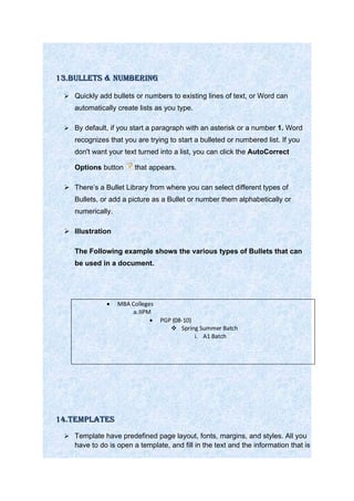 MS Word 2007_Features | DOC