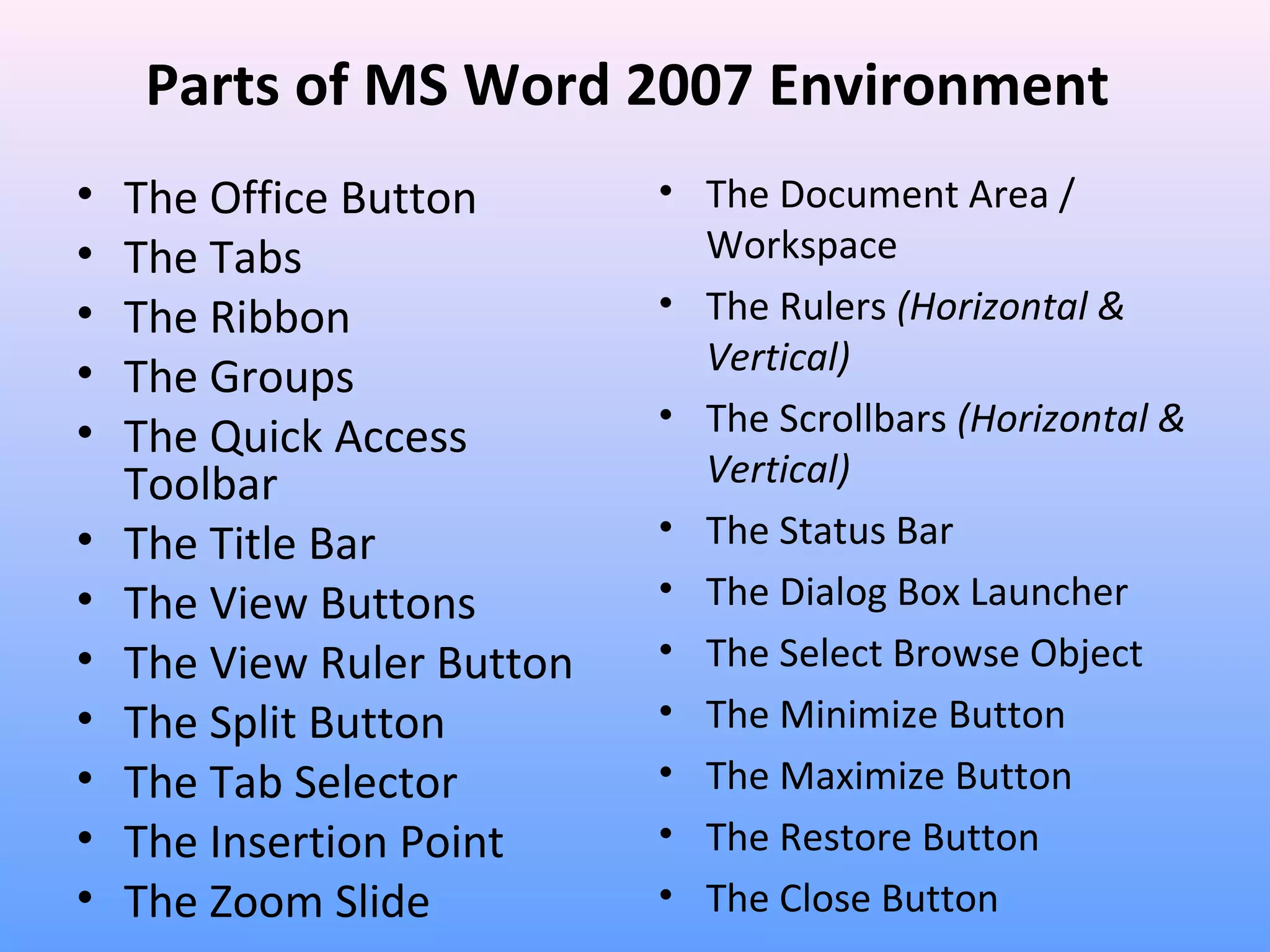 Ms word Part 1 | PPT