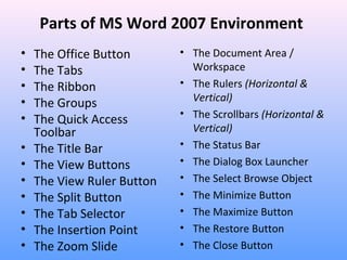 Ms word Part 1 | PPT