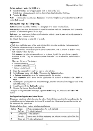 MS-Word notes.doc for students for learners | DOC