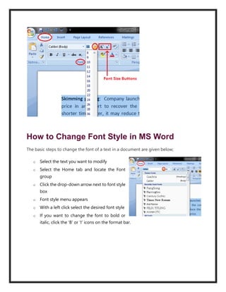 MS Word tutorial provides basic and advanced concepts of Word. | PDF