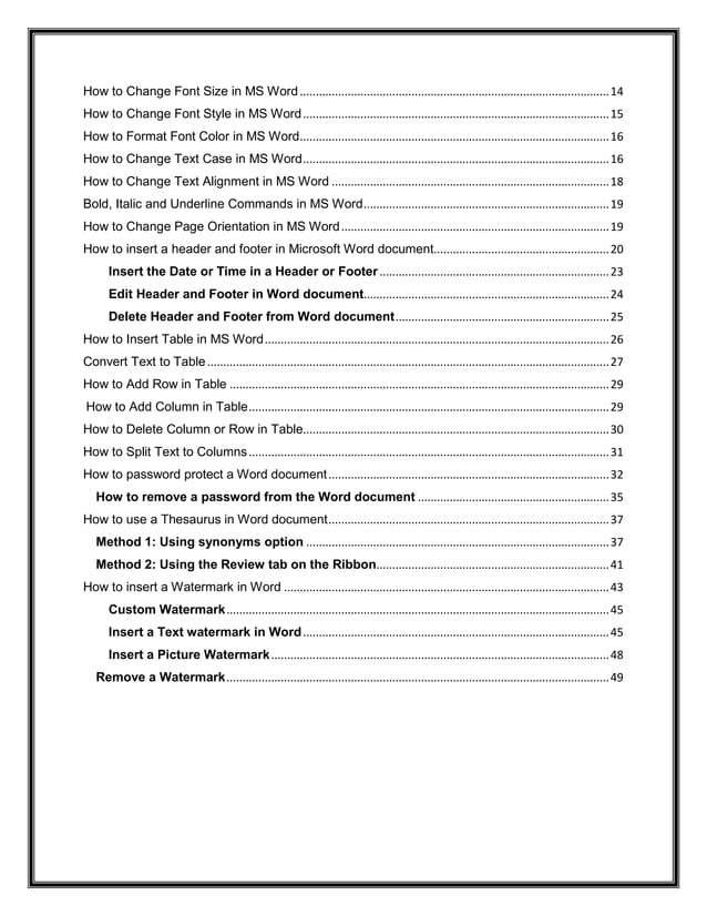MS Word tutorial provides basic and advanced concepts of Word. | PDF