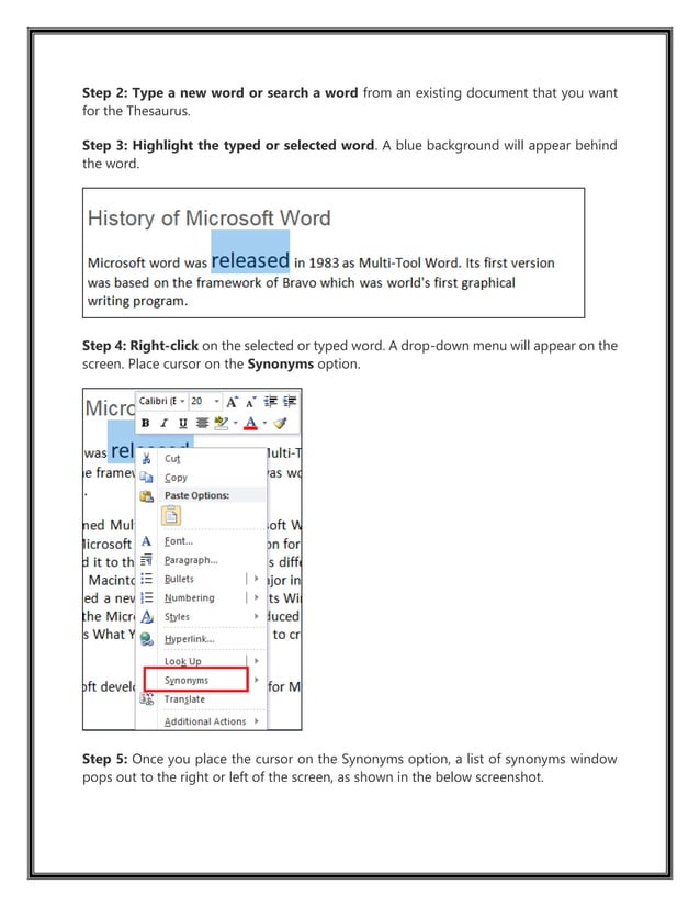 MS Word tutorial provides basic and advanced concepts of Word. | PDF