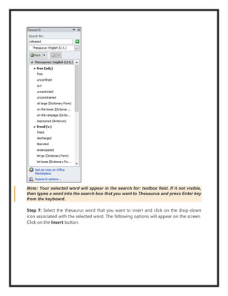 MS Word tutorial provides basic and advanced concepts of Word. | PDF