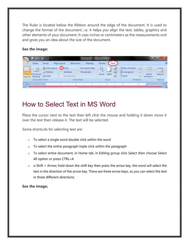 MS Word tutorial provides basic and advanced concepts of Word. | PDF