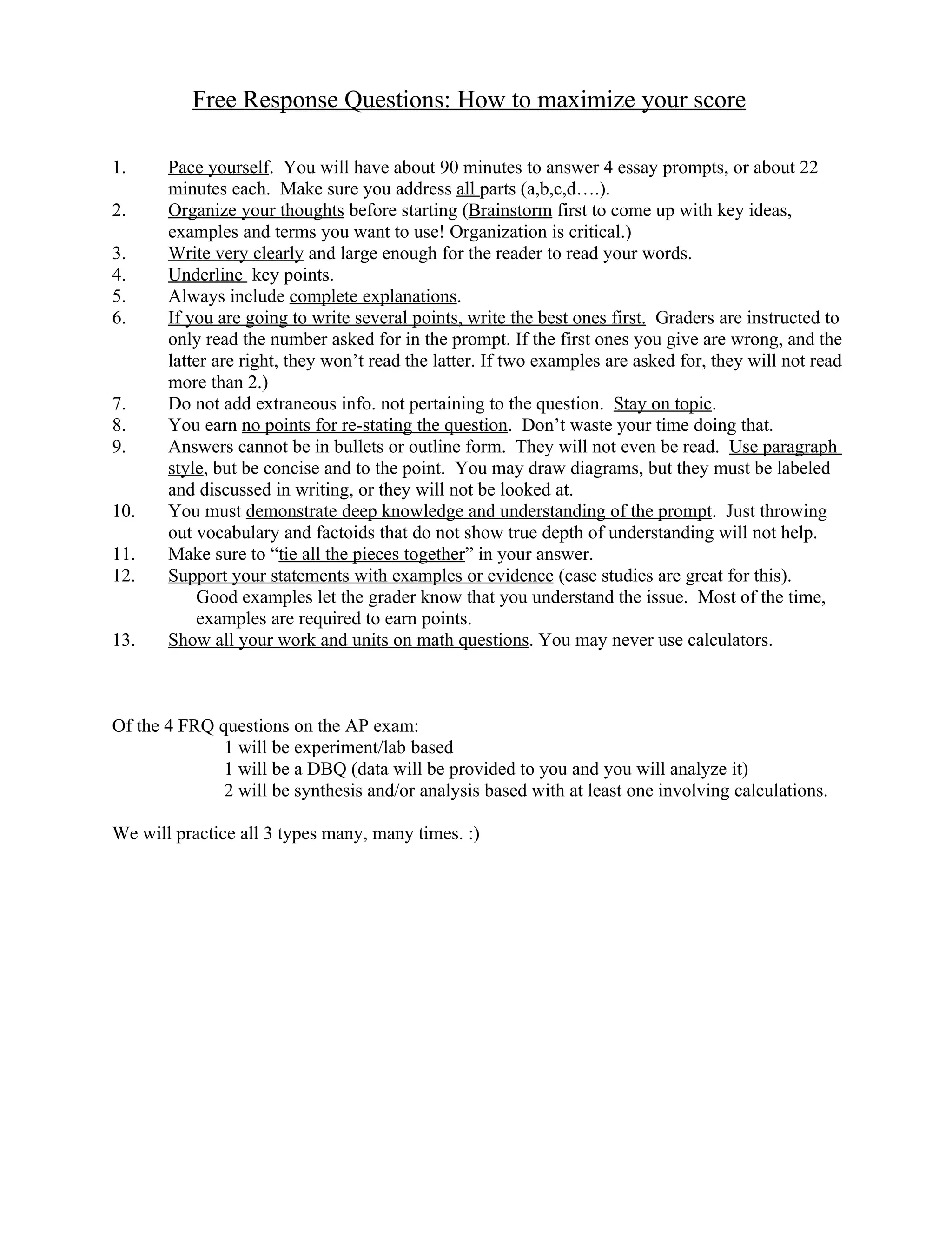 FRQ Guidelines | DOC