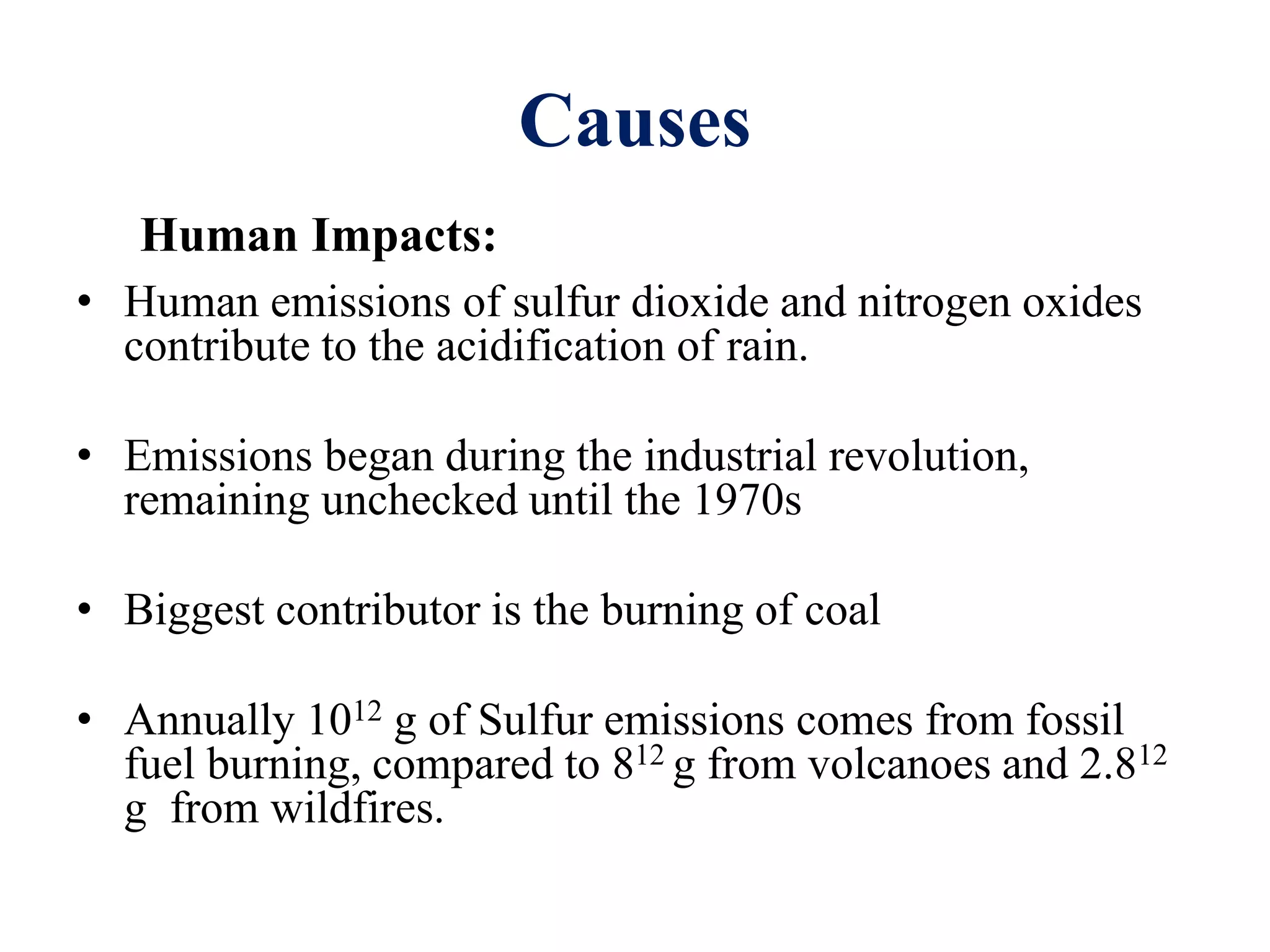 Acid rain its Causes and Effects | PPT