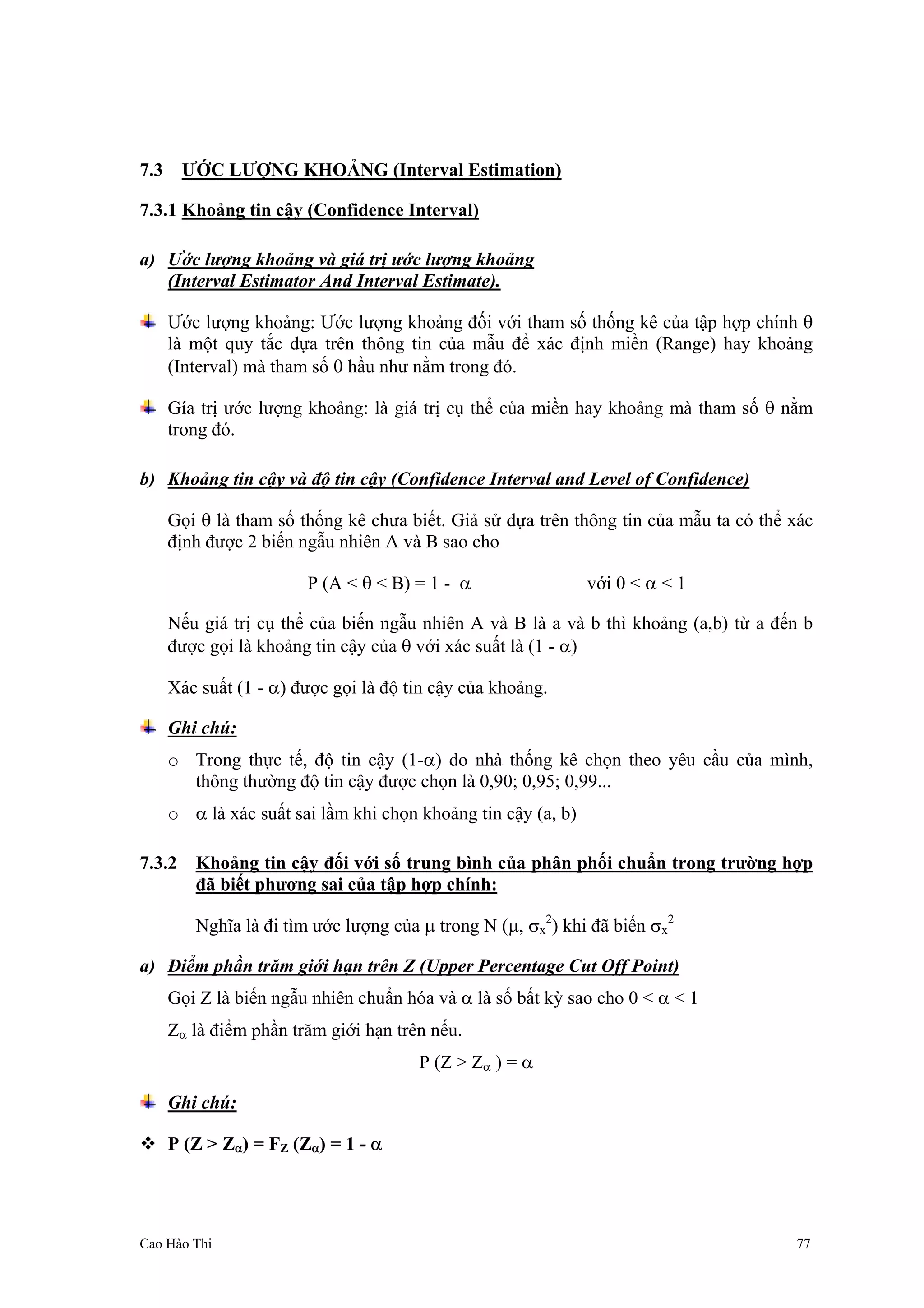 uoc luong tham so thong ke | PDF