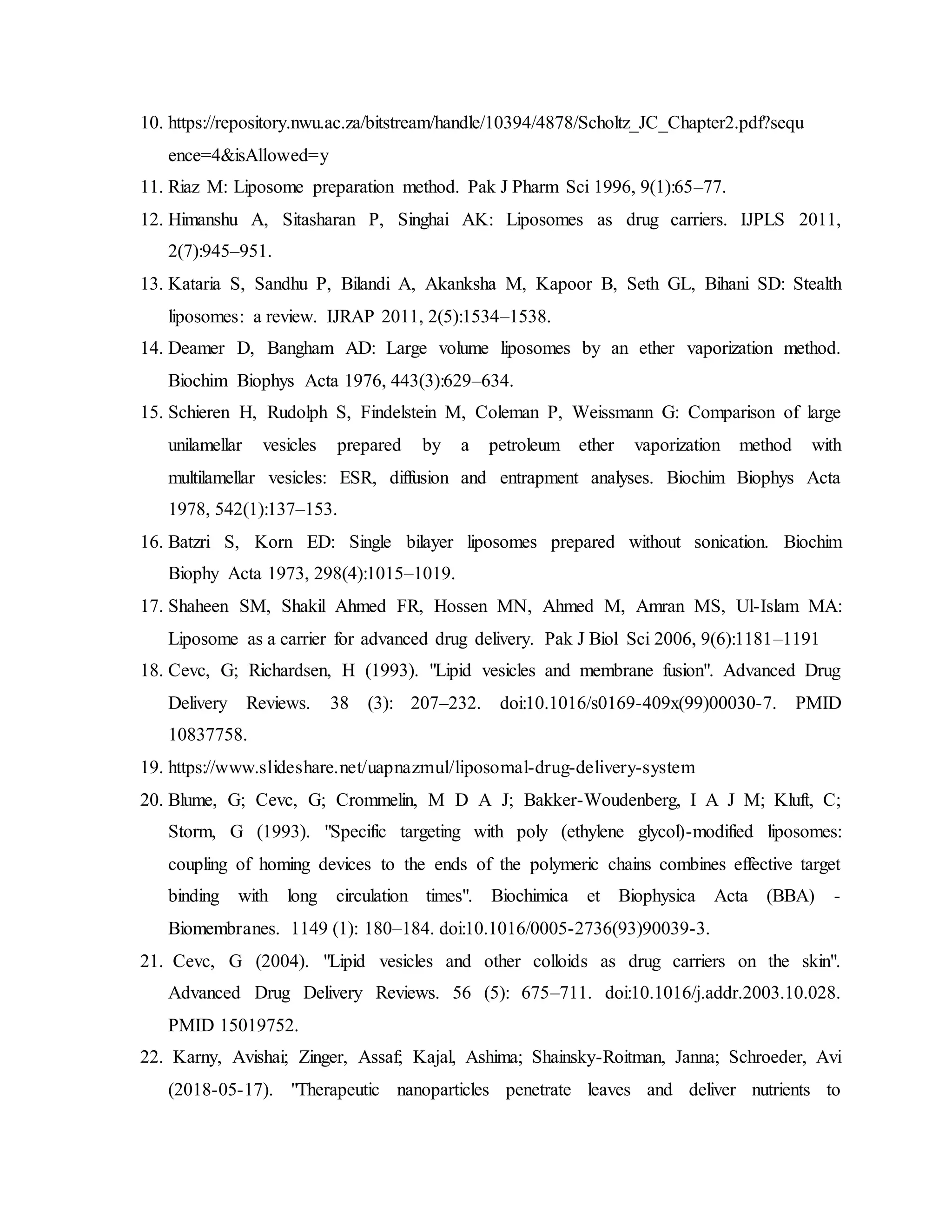 Liposome drug delivery system | DOCX | Chemistry | Science