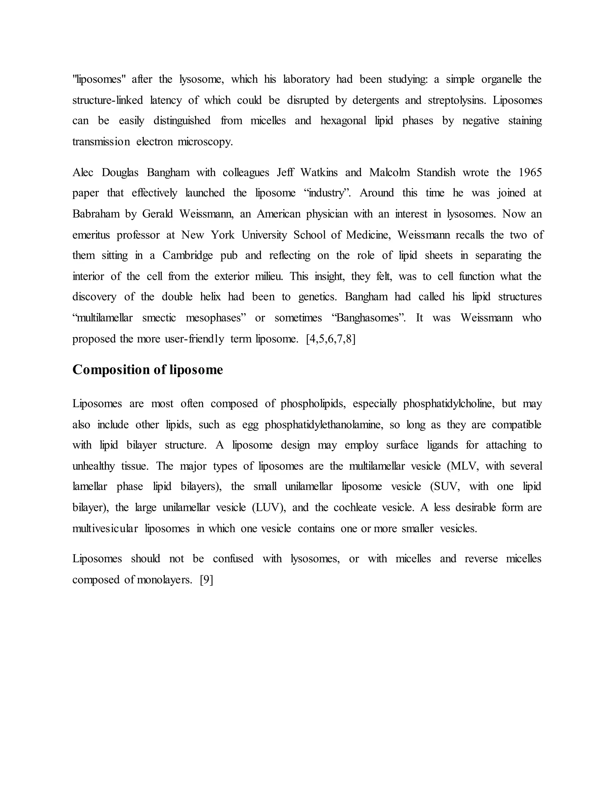 Liposome drug delivery system | DOCX | Chemistry | Science
