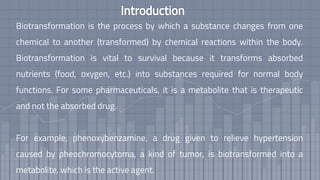 Biotransformation of toxicants | PPTX
